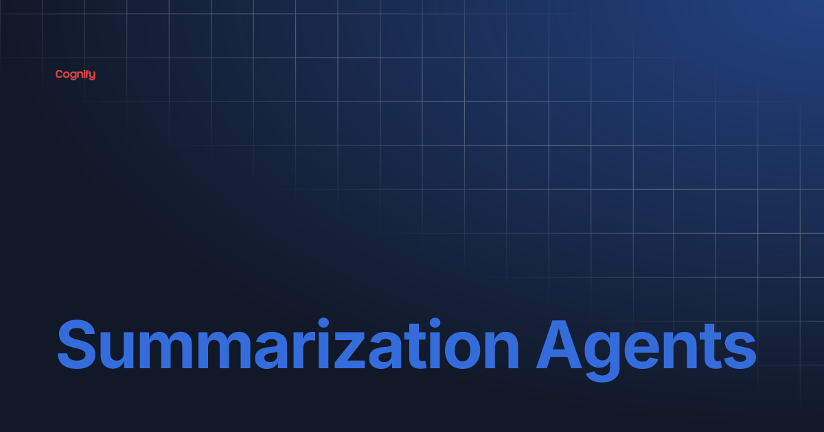 Summarization Agents | Cognify